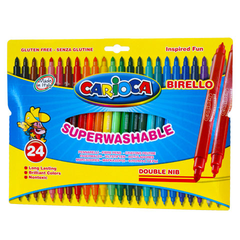Set marker colorat cu doua capete de 24 bucati – Carioca – BuldoZebra